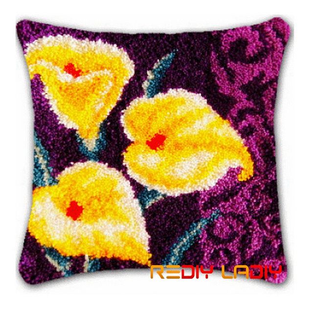 Latch Hook Cushion White Pigeon Pillow Case Croche... – Grandado