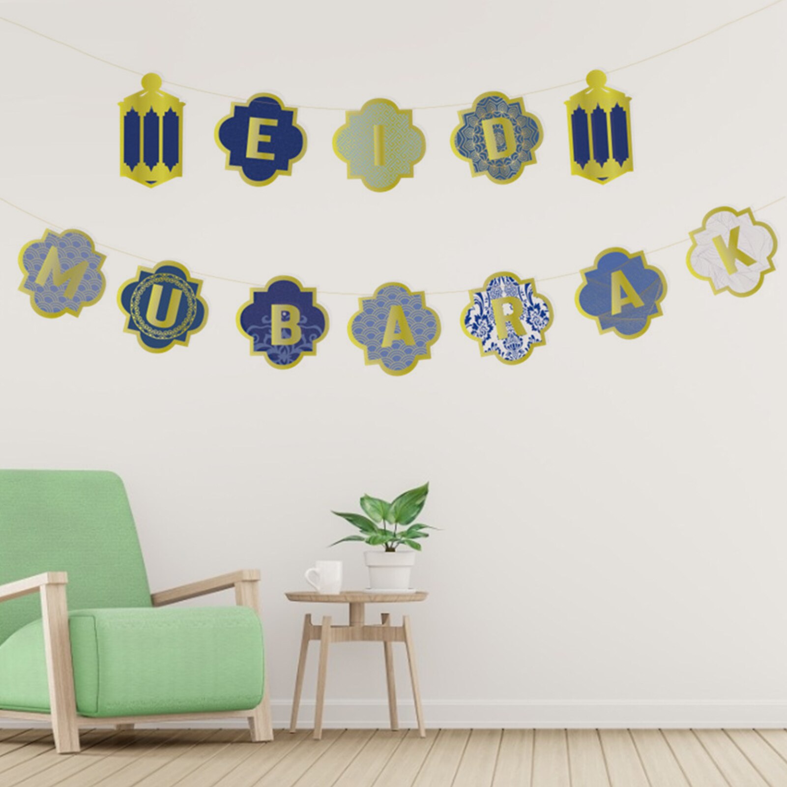 Eid Mubarak Letters Banner Paper Bunting Eid Mubar... – Grandado