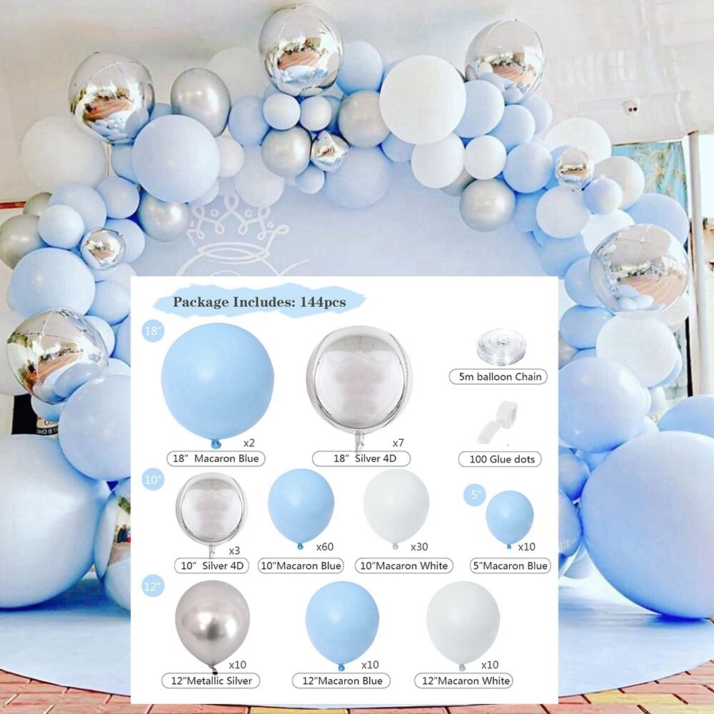 144pcs Metal Blue Balloon Boy Girl Baby Shower Bir... – Vicedeal