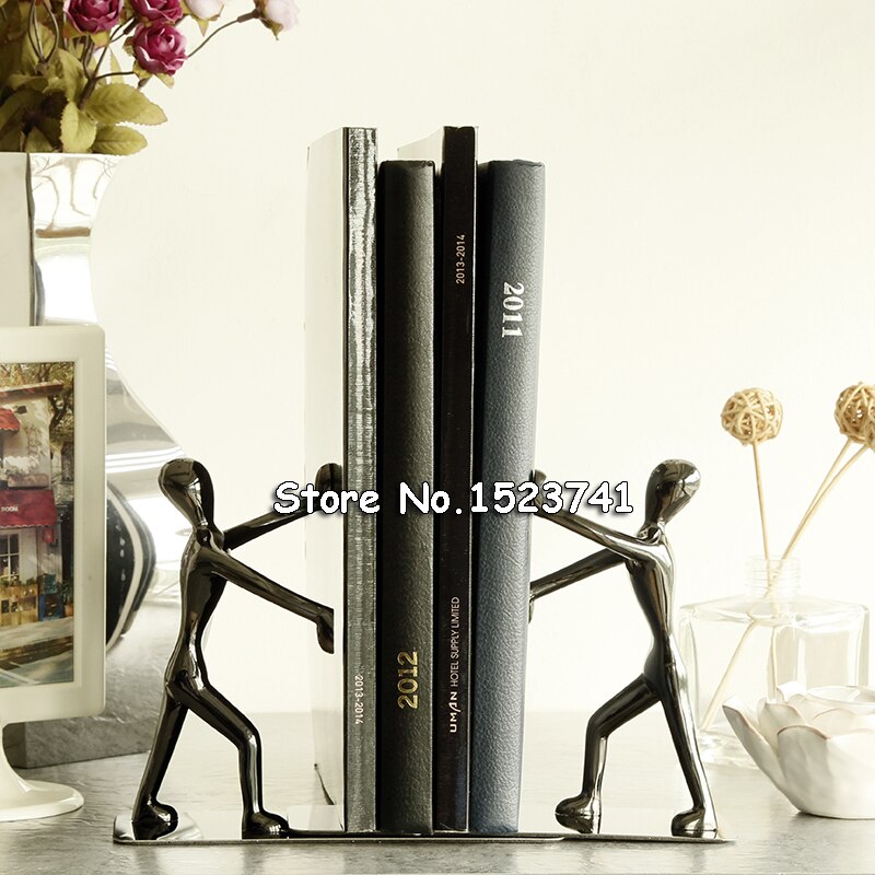 1 Pair Strong Metal Bookend Books Stationery Read ... – Grandado