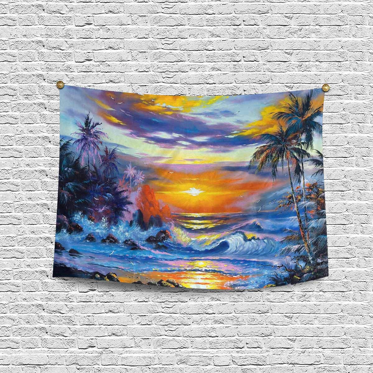 Tropical Beach Sunset Sea Evening Landscape Painti... – Grandado