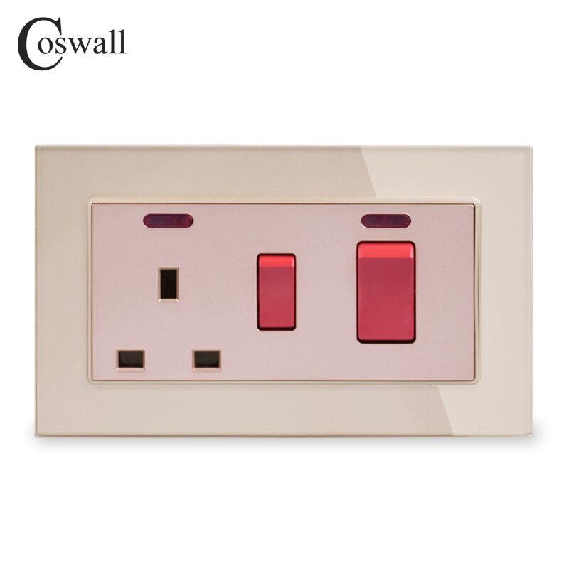 COSWALL 45A DP Wall Cooker Switch + 13A BS UK Stan... – Grandado COSWALL 45A DP Wall Cooker Switch + 13A BS UK Stan... – Grandado
