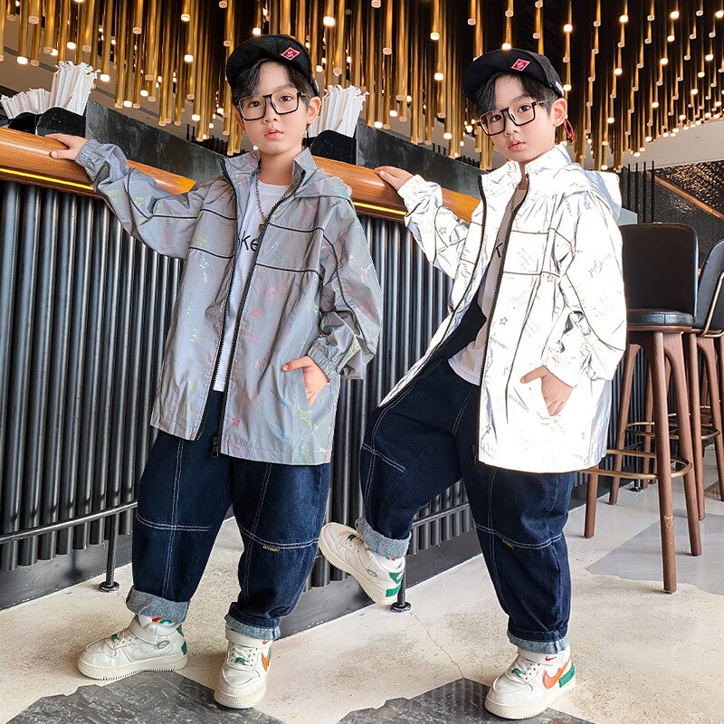 Spring Reflective Hoodies Coat Hip Hop Luminous Ja... – Vicedeal