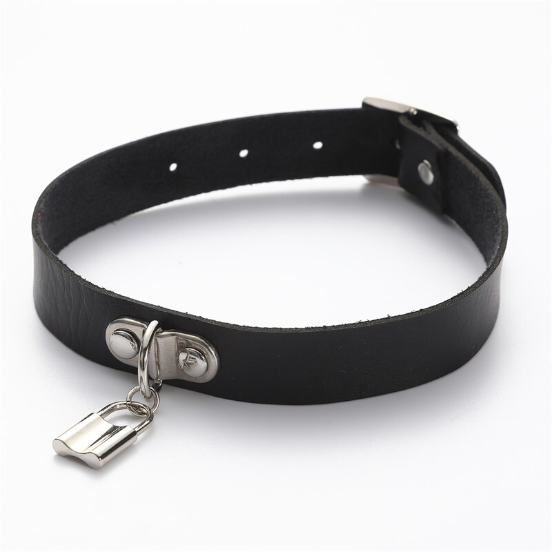 Cool Lock choker collar women black gothic padlock... – Vicedeal