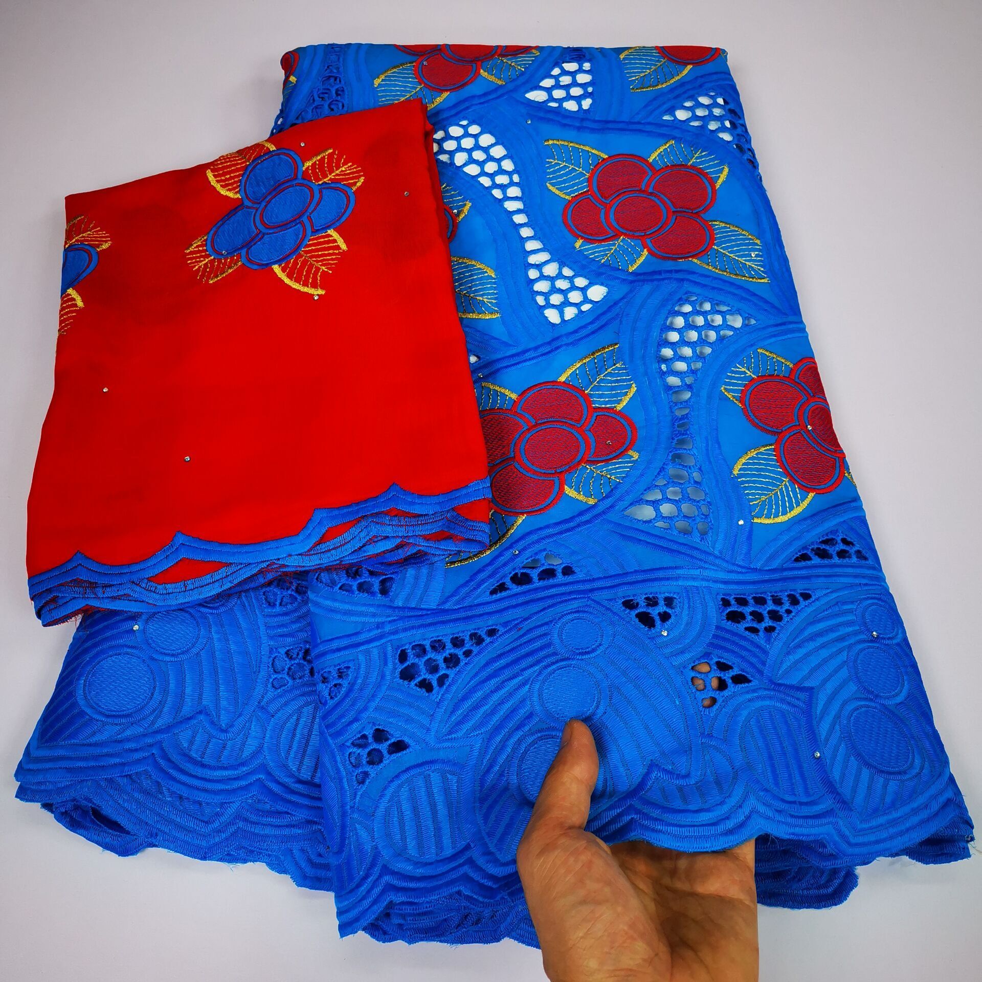 7yards Swiss lace fabric latest heavy beaded embro... – Grandado