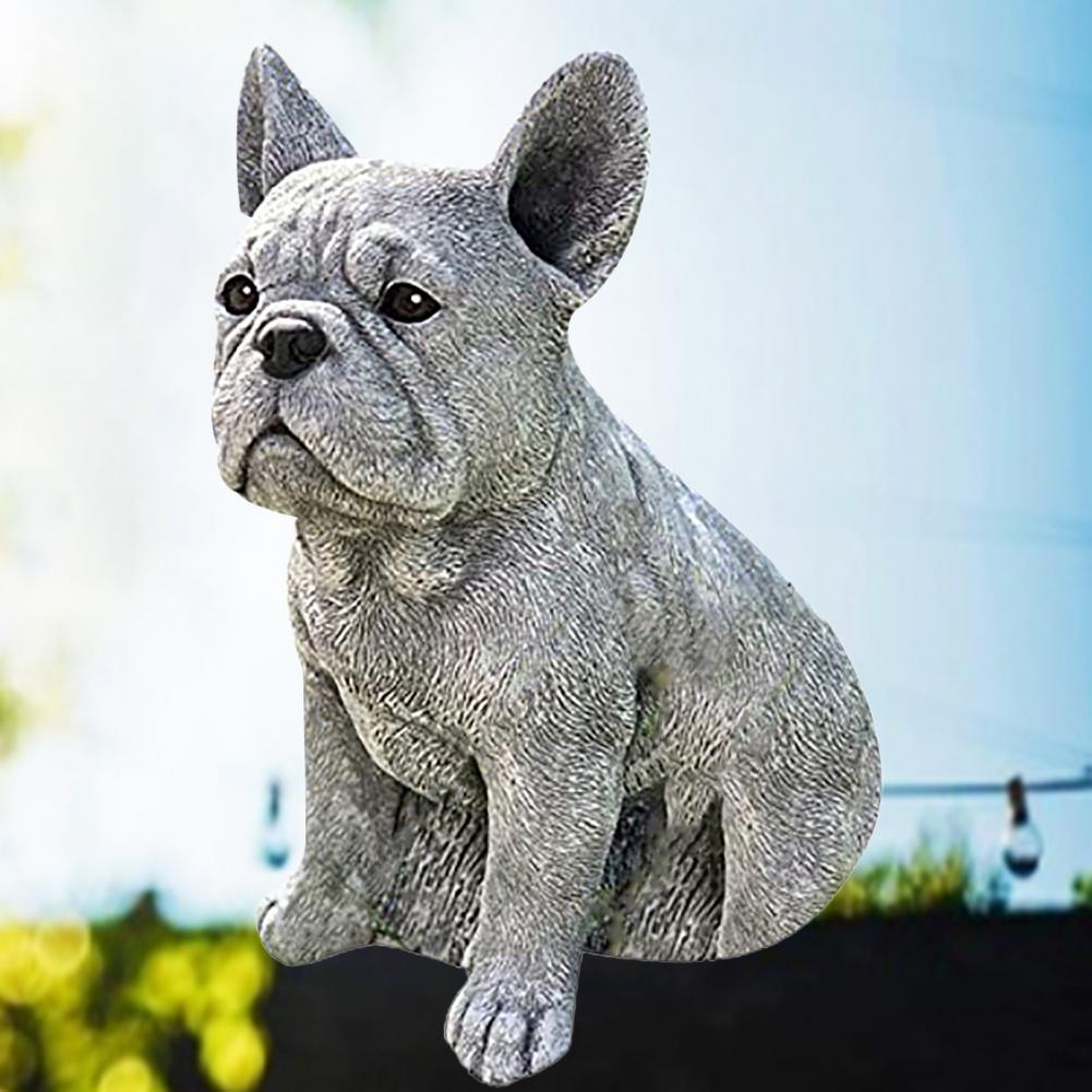 Dog Statue Decorative Realistic Miniature Bulldog ... – Grandado