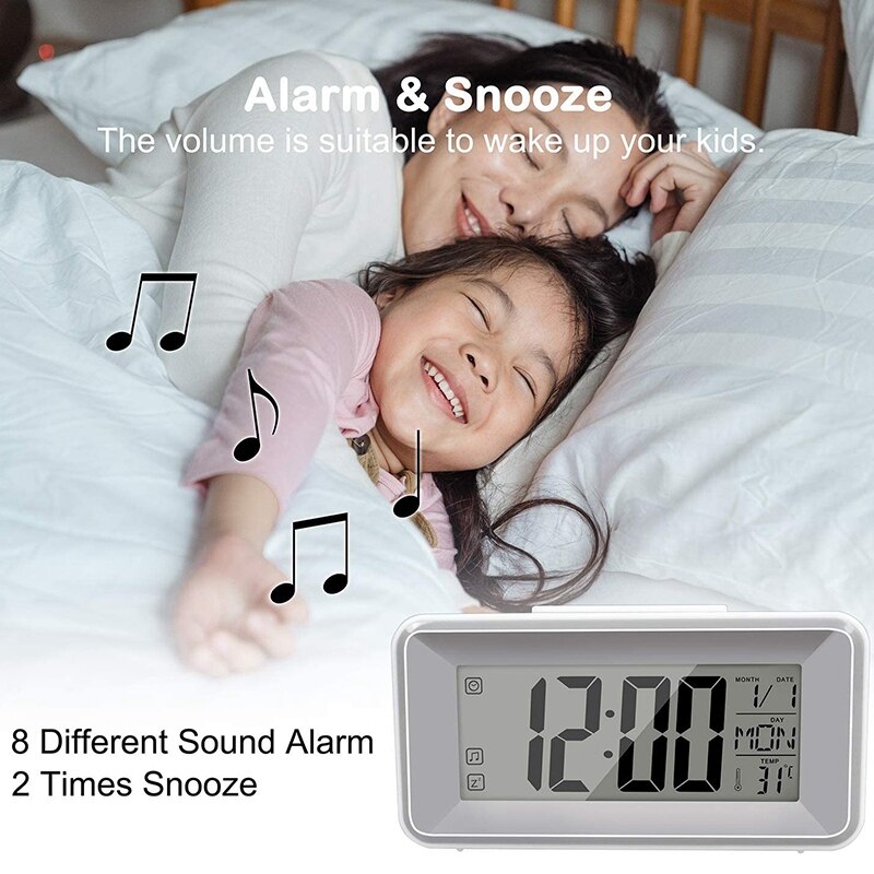 Digital Alarm Clock, Small LCD Desk Table Clock wi... – Grandado