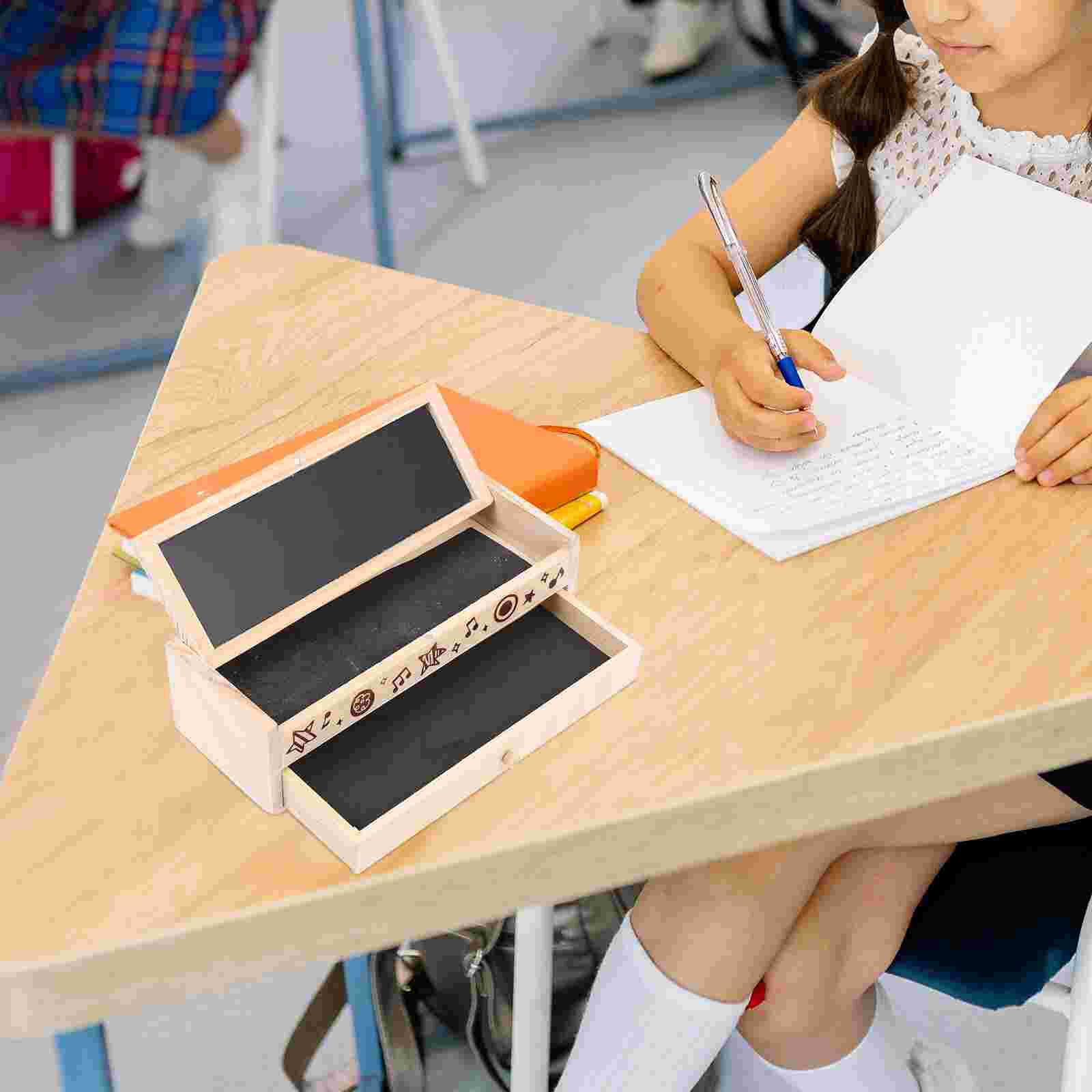 1 Set of Pupil Pencil Box Wooden Stationery Box Ho... – Grandado