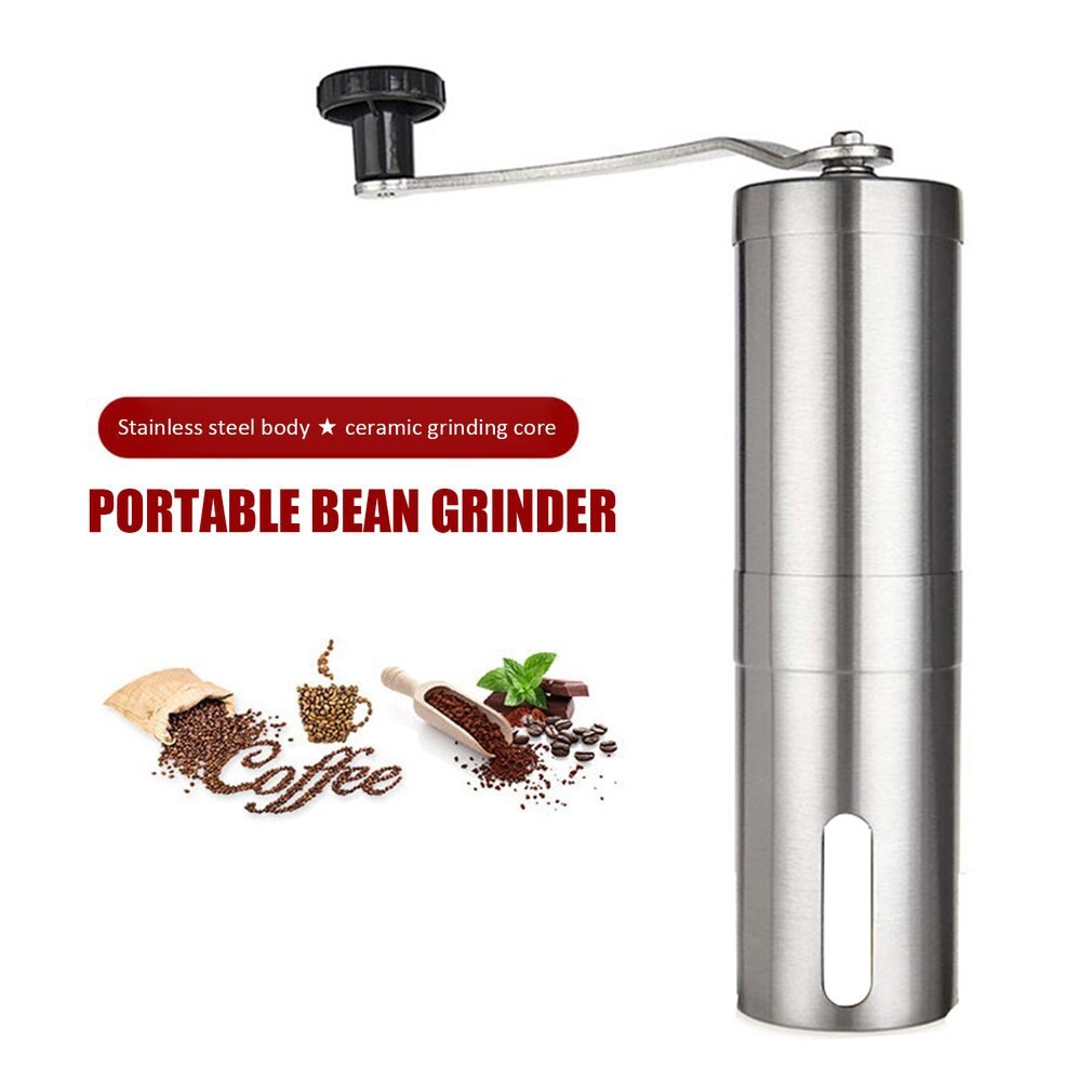 Silver Coffee Grinder Mini Stainless Steel Hand Ma... – Grandado