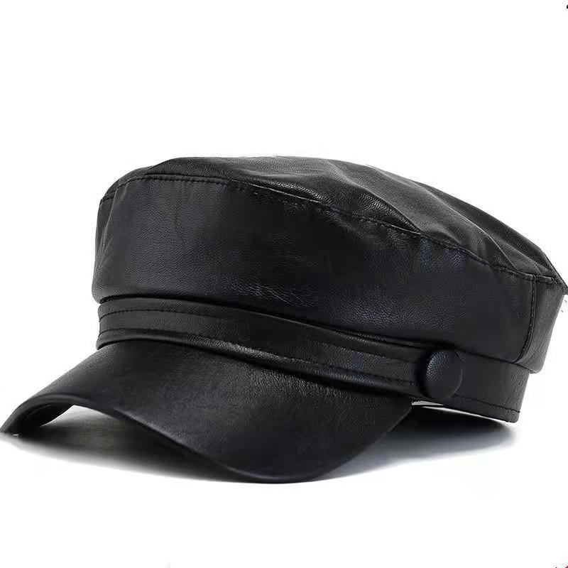 Unisex PU Leather Octagonal Hat Spring Autumn Sail... – Grandado