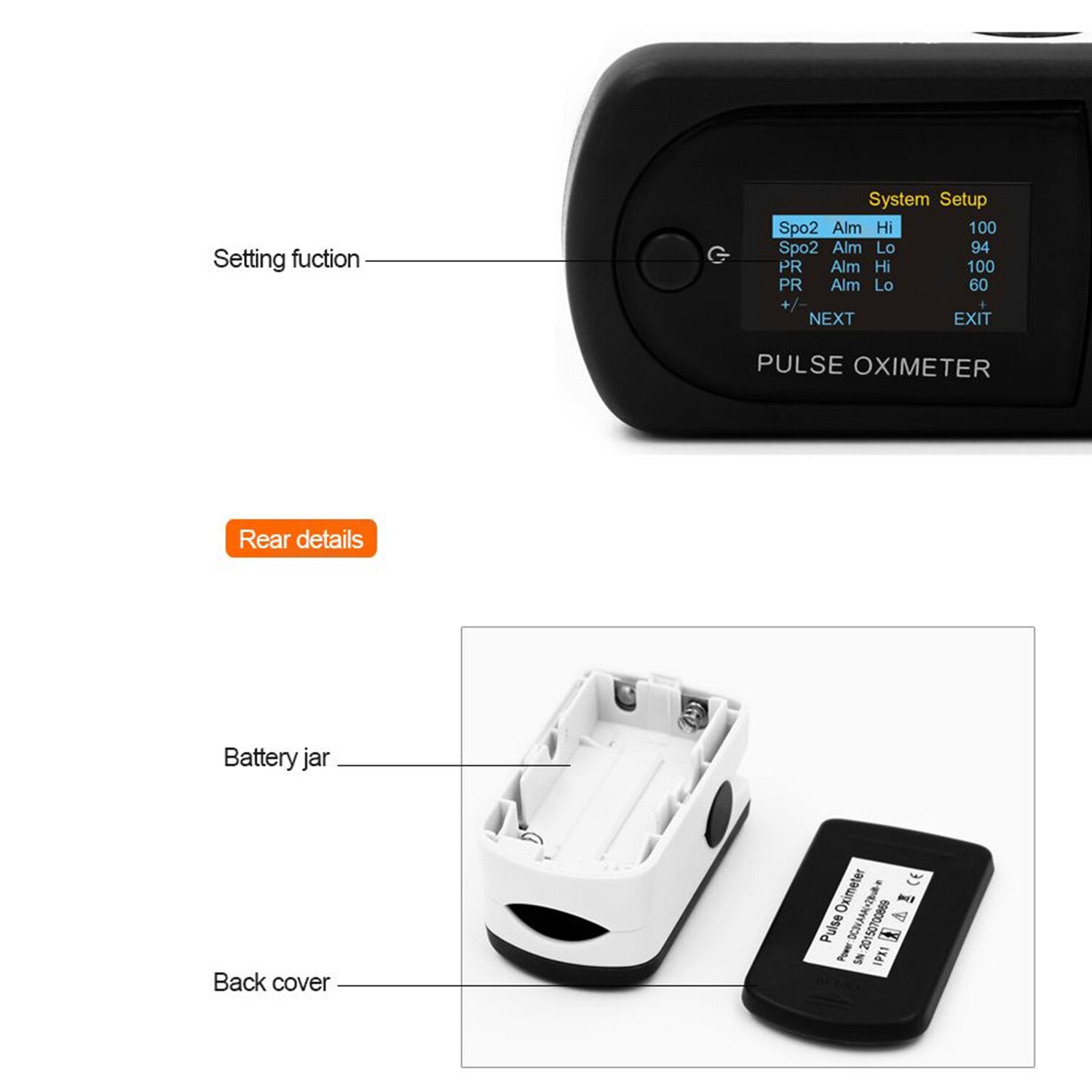 Digital Fingertip Pulse Oximeter Finger OLED Displ... – Grandado