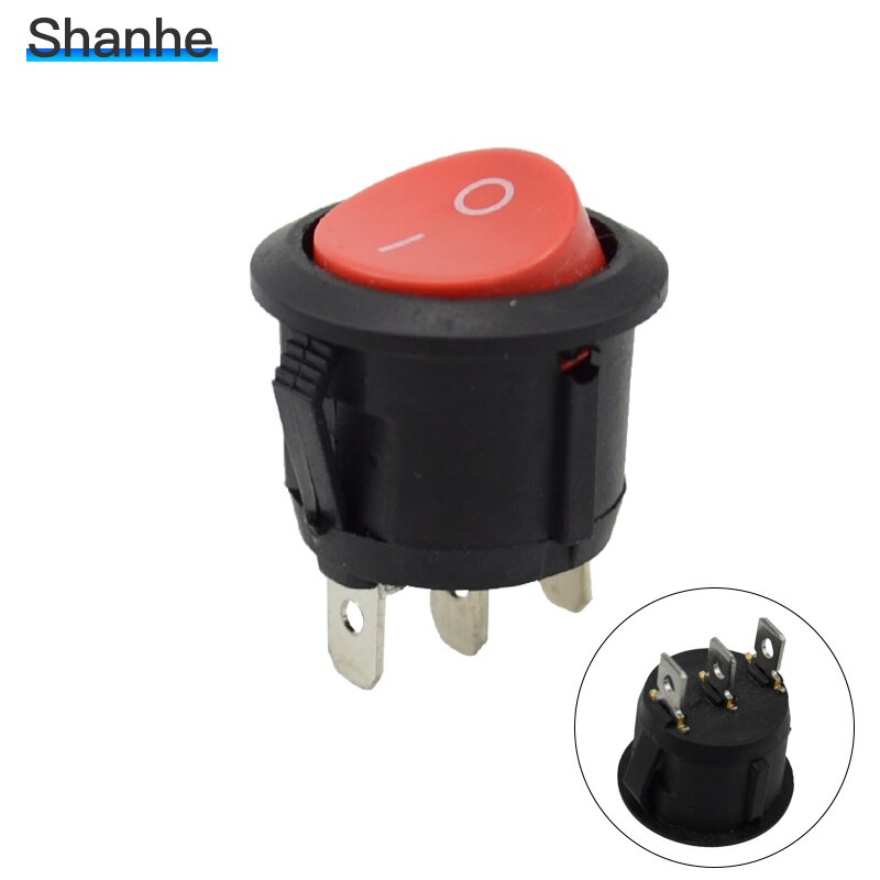 20MM Round Red/Black 3 Pin SPDT ON-OFF Rocker Swit... – Grandado