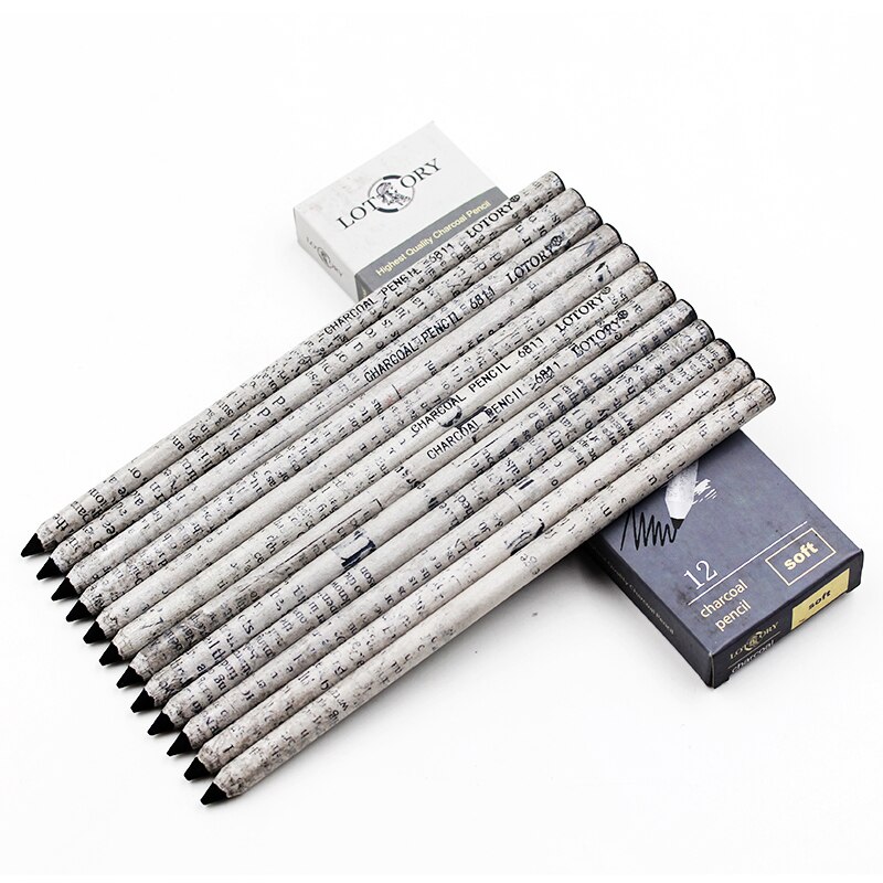 12pcs/box Soft Charcoal Crayon pen Extreme Black S... – Vicedeal