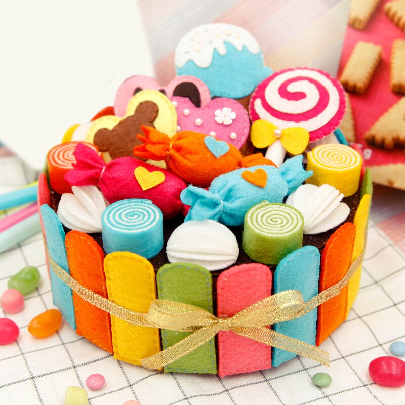 8 Styles DIY Felt Cloth Birthday Cake Box Handmade... – Grandado