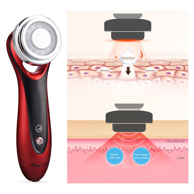 LED Light Therapy Face Detox Massager Photon Skin Tighten Face Lifting ...