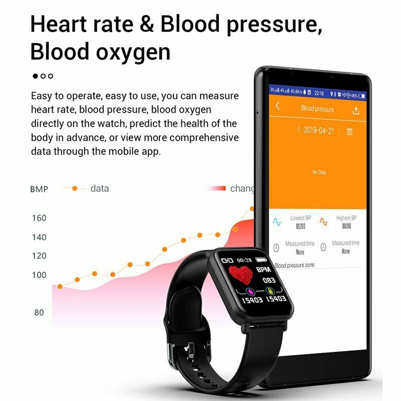 R16 Smartwatch IP68 Waterproof Heart Rate Blood Pr... – Grandado