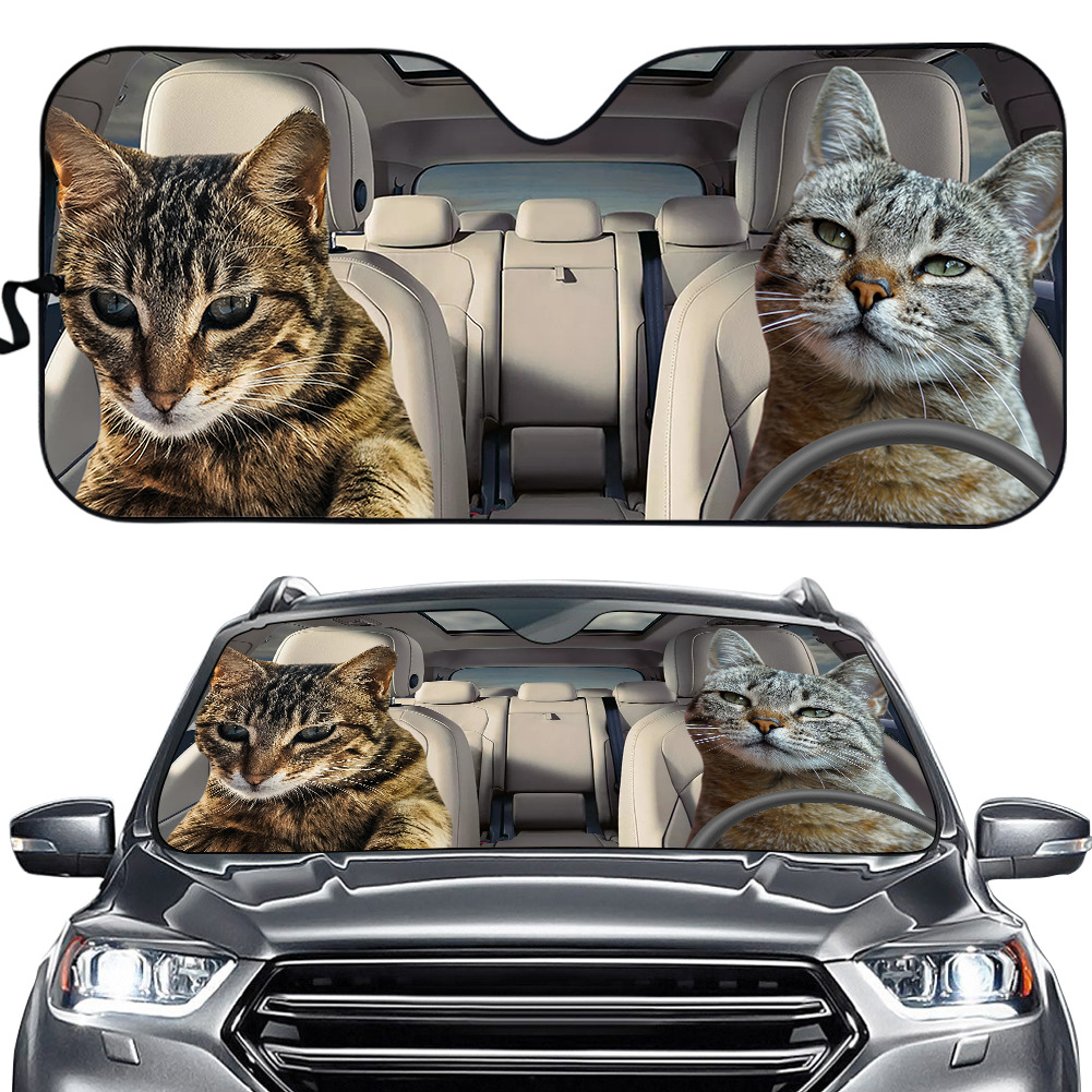 Lovely Cat/Dog In Driving Print Auto Sun Shade Car... – Vicedeal