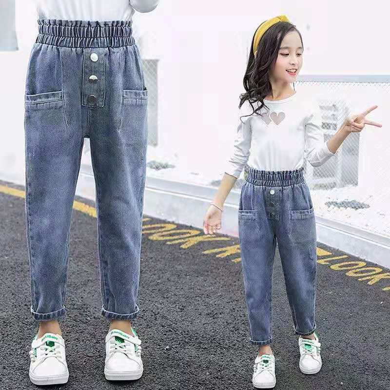 Girls Casual Jeans Teenage Children Denim Elastic ... – Grandado