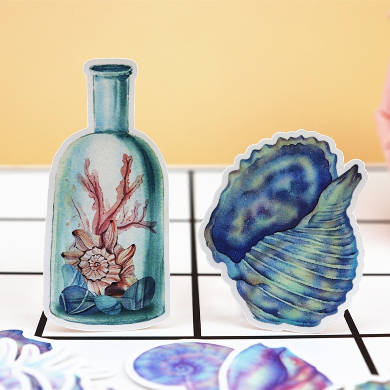 46pcs Cute sea shell Paper Stickers Crafts And Scr... – Grandado