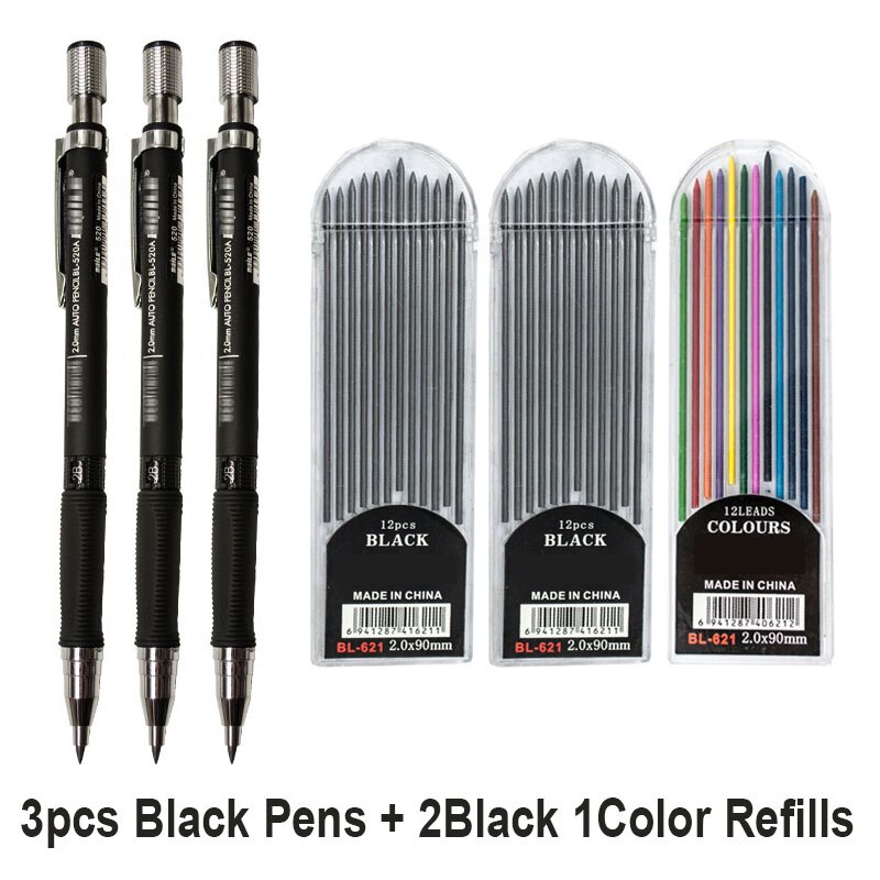 2.0mm Automatic Pencil Set 2B Student Mechanical P... – Grandado
