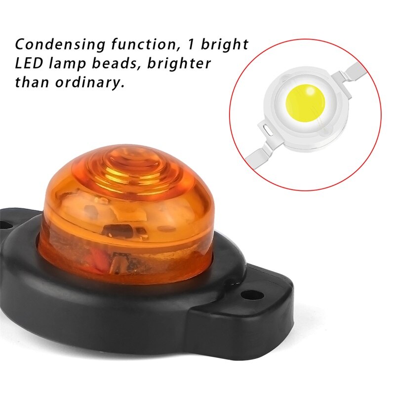 10x Car Truck LED Amber 12V 24V Side Marker Light ... – Grandado