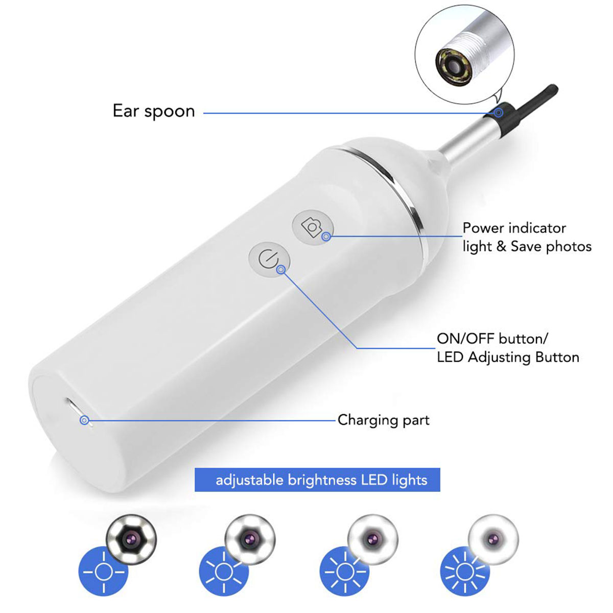 WiFi Ear Otoscope Wireless HD720P Digital Endoscop... – Grandado
