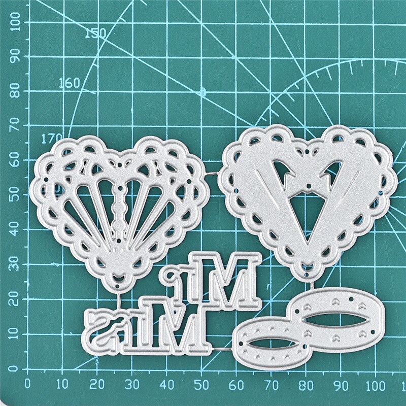 YaMinSanNiO Hart Ring Metalen Stansmessen Mr Mrs B... – Grandado