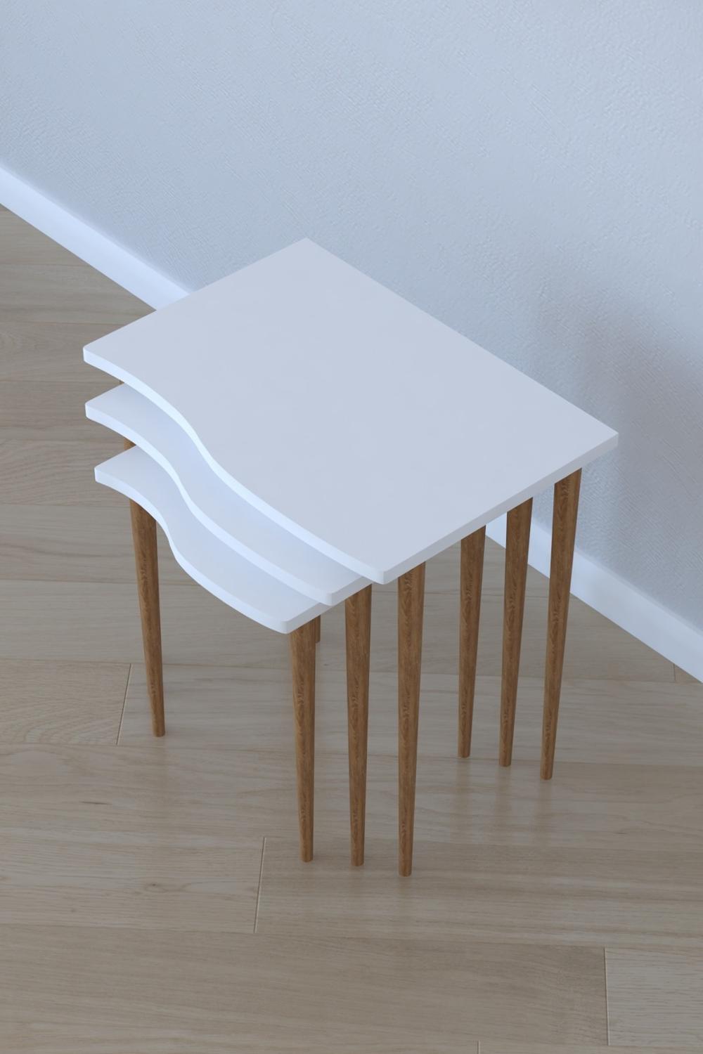 Remaks flag triple nested table tea table-white 3 ... – Vicedeal