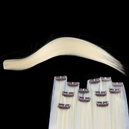 12 Pieces Blonde Straight Clip in Hair Weft Extens... – Grandado