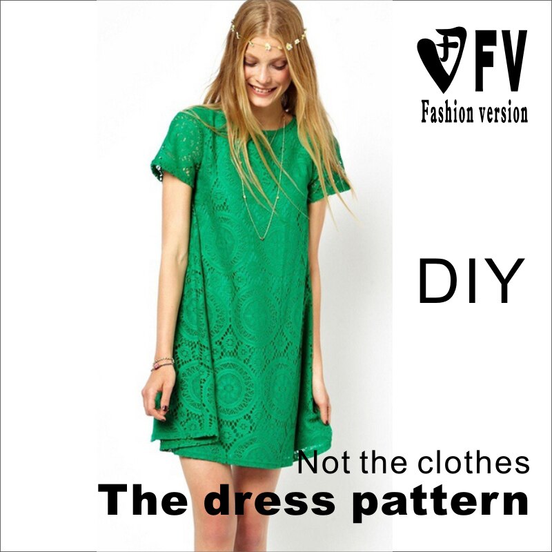 Lace big swing dress pattern short sleeve sewing c... – Grandado