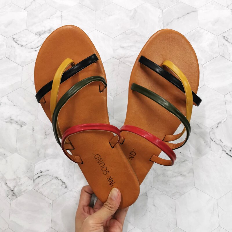 Vintage Thin Belt Woman Sandals Outside Comfort Wo... – Grandado