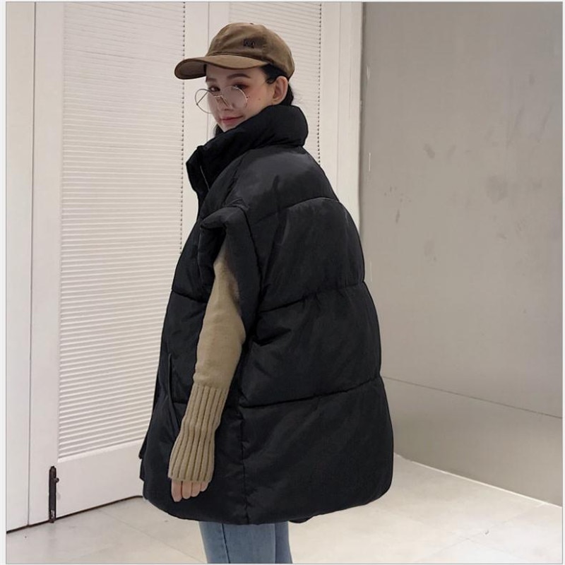 Oversize Vrouwen Winter Vest Korte Losse Beneden K... – Vicedeal