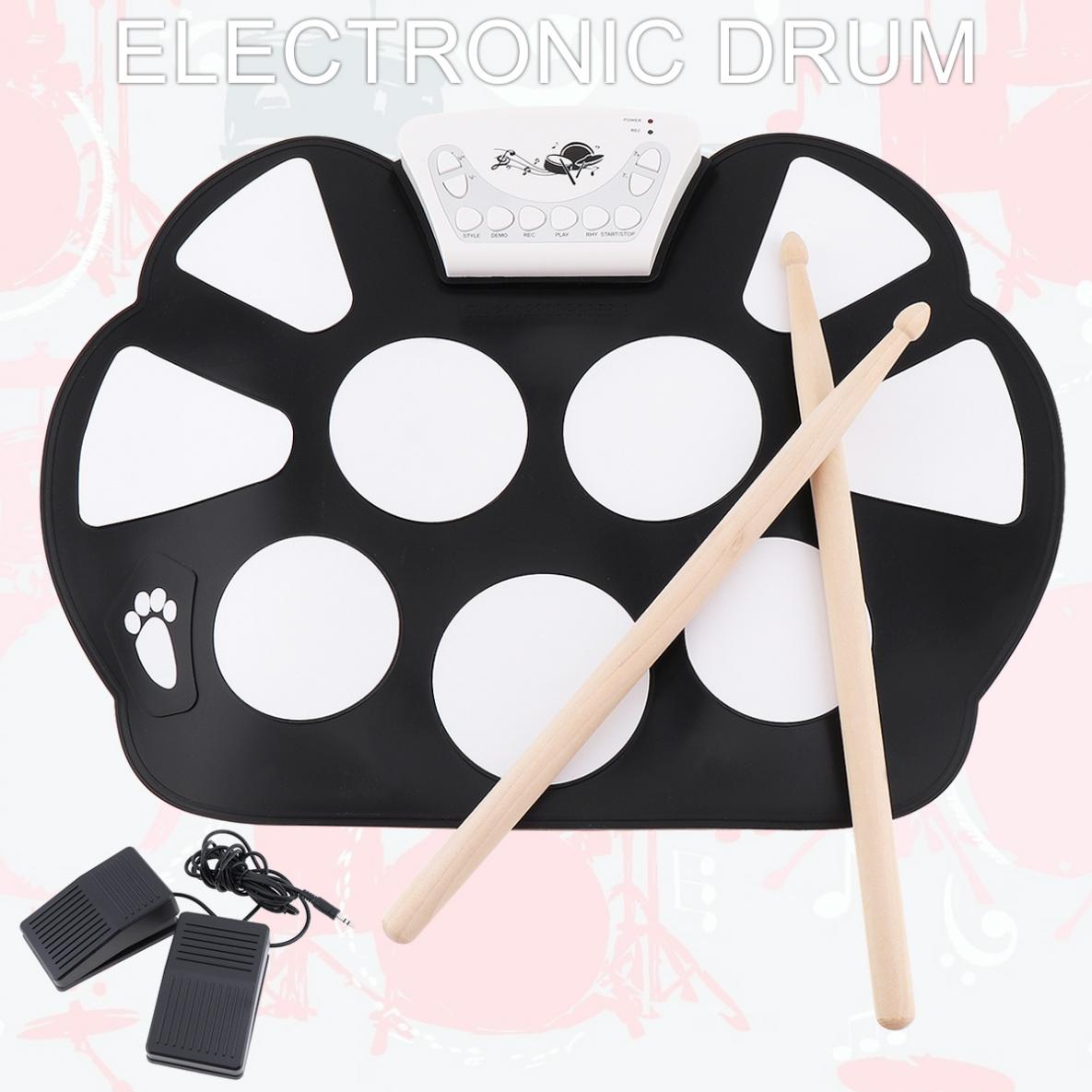 KONIX Portable Electronic Drum USB 9 Pads Roll up ... – Grandado