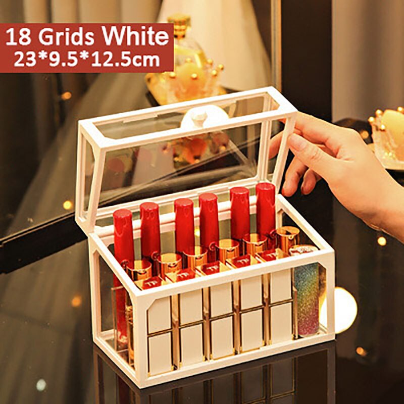 18/32 Grids Lipstick Storage Box With Cover Glass ... – Grandado
