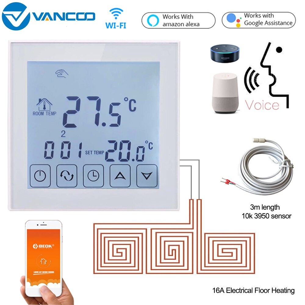 Vancoo Smart Thermostat Wifi Floor Heating Control... – Grandado