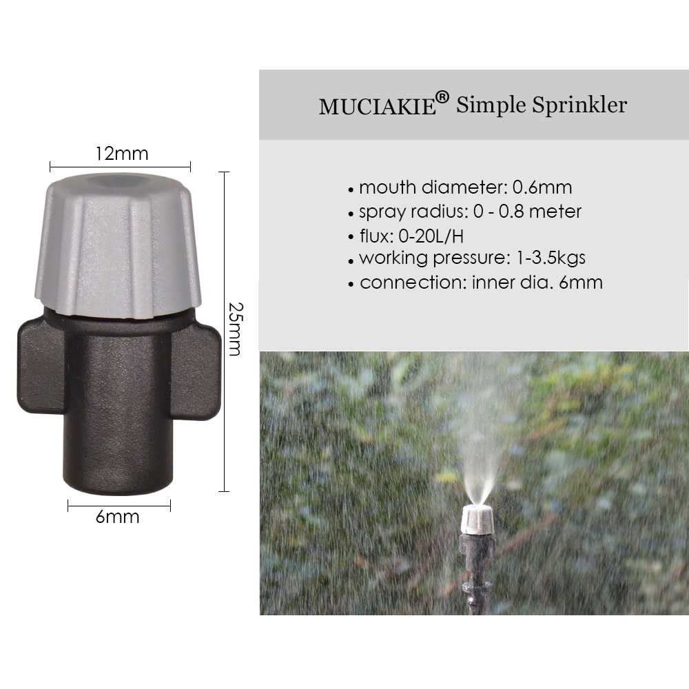 MUCIAKIE 30PCS Gray Single Hole Micro Drip Sprayer... – Grandado