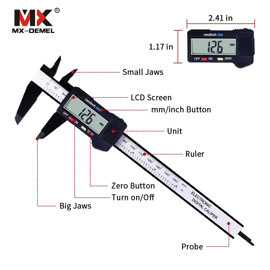 MX-DEMEL vernier caliper digital 150mm Electronic ... – Grandado