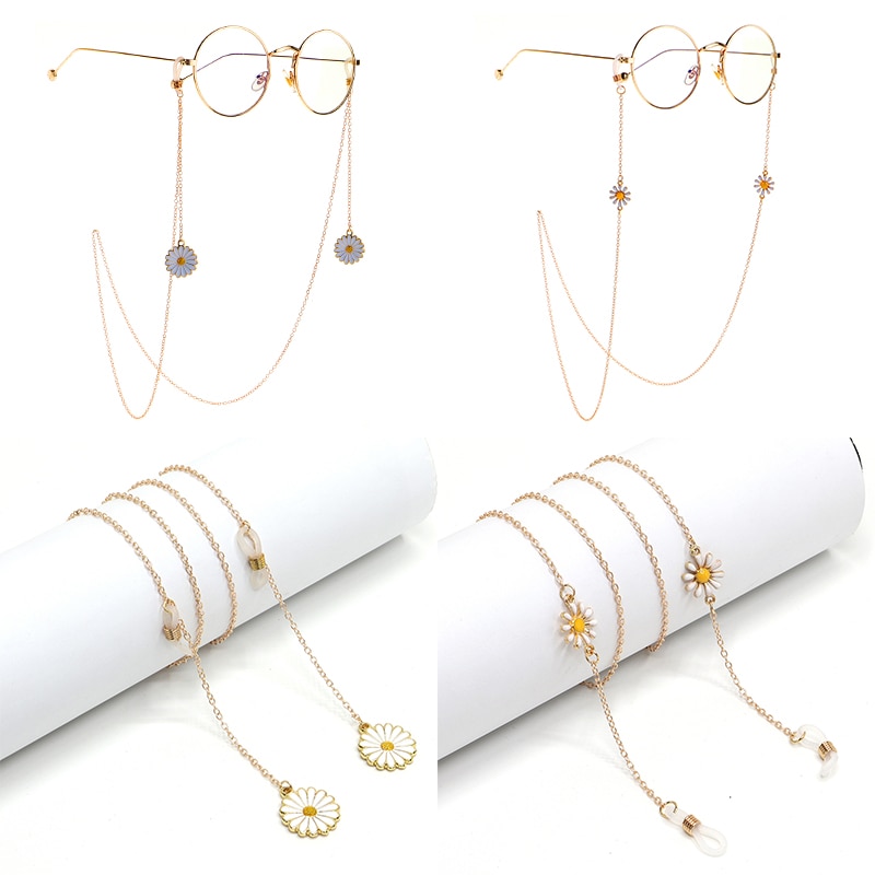 Cute Reading Glasses Chain Chic Metal Enamel Sunfl... – Vicedeal