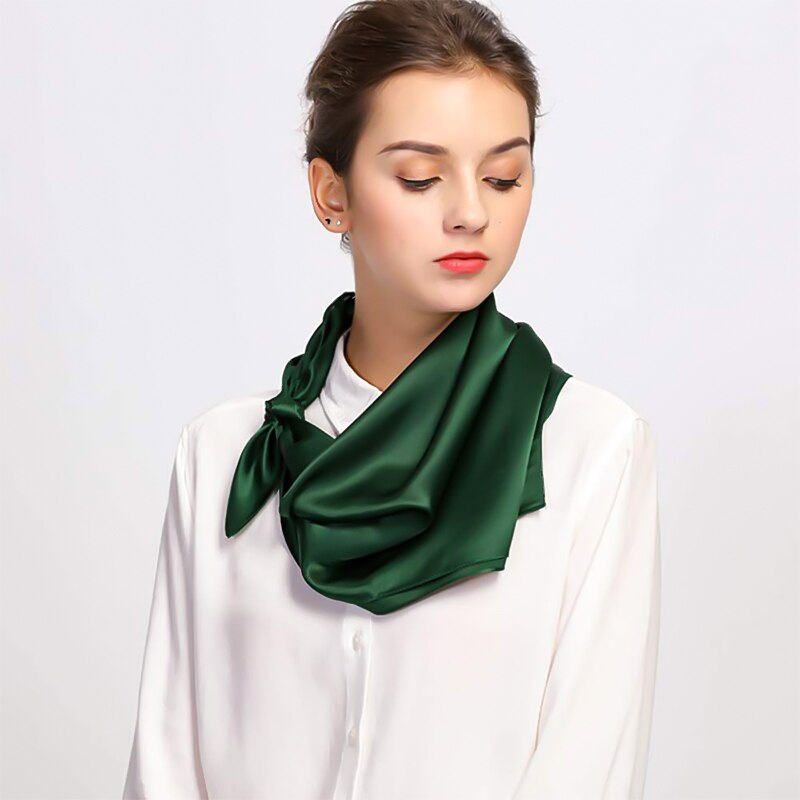 90*90cm Square Silk Scarf Female Plain Shawls and ... – Grandado