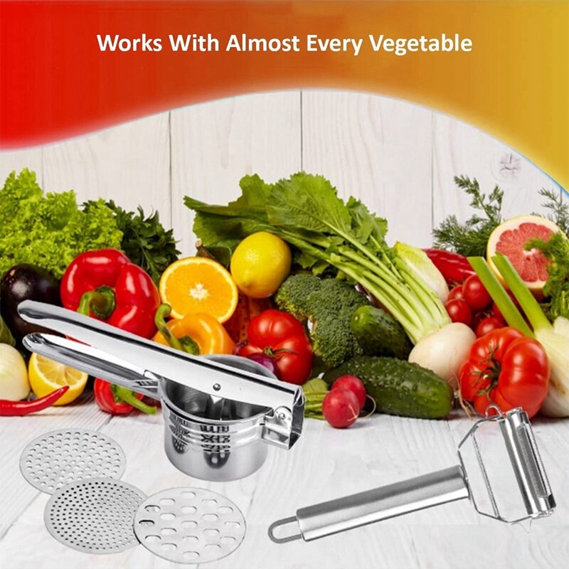 Potato Ricer,Potato Masher /Veg Press with 3 Inter... – Vicedeal