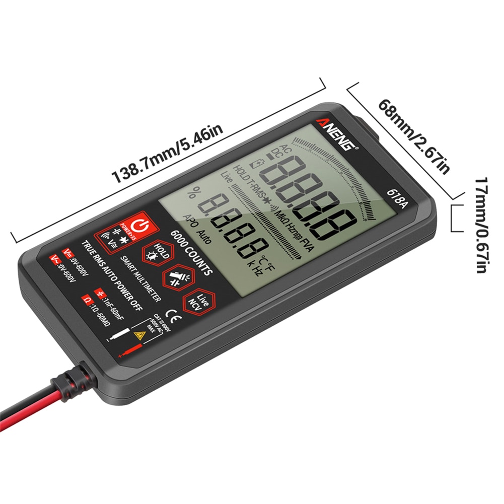 618C Digitale Multimeter Smart Touch Screen Direct Current Analoge Bar ...