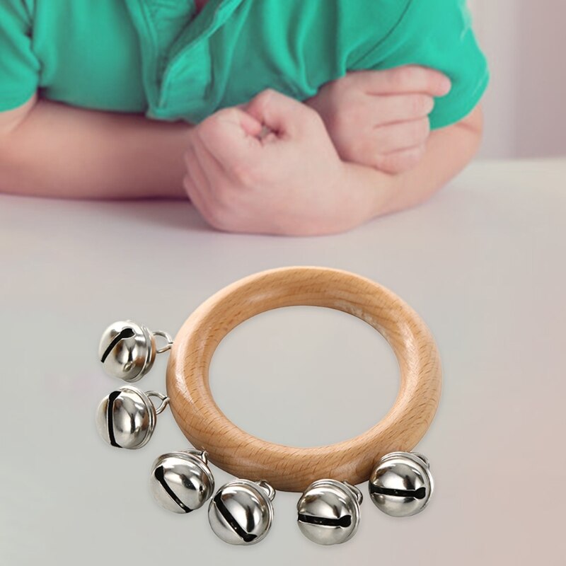 Interactive Wooden Rattle Baby Hand Bell Ring Crib... – Grandado