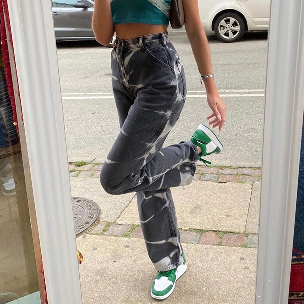 Calofe Tie Dye Print Y2k Baggy Jeans Joggers Vrouw... – Vicedeal