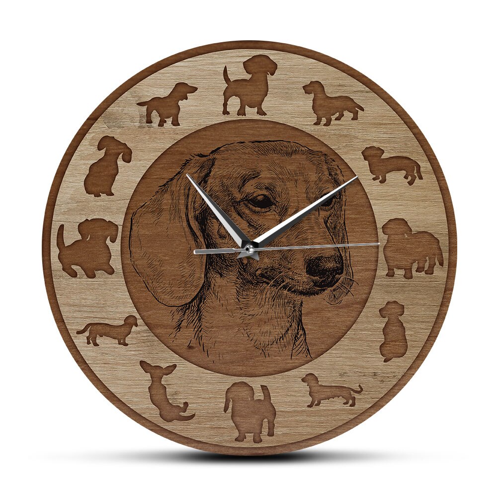 Texture Acrylic Printed Wall Clock Dachshund Dog A... – Vicedeal