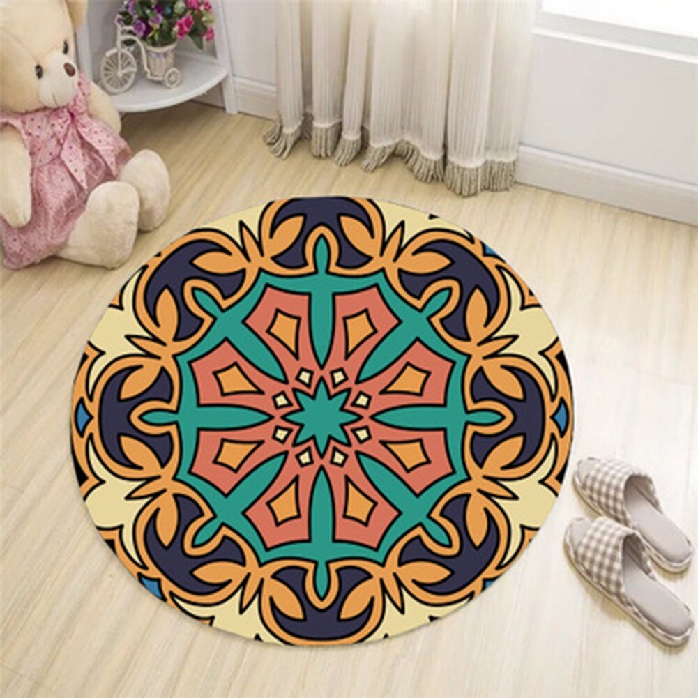 Ronde Gedrukt Tapijt Geometrische Anti-Slip Vloerm... – Grandado
