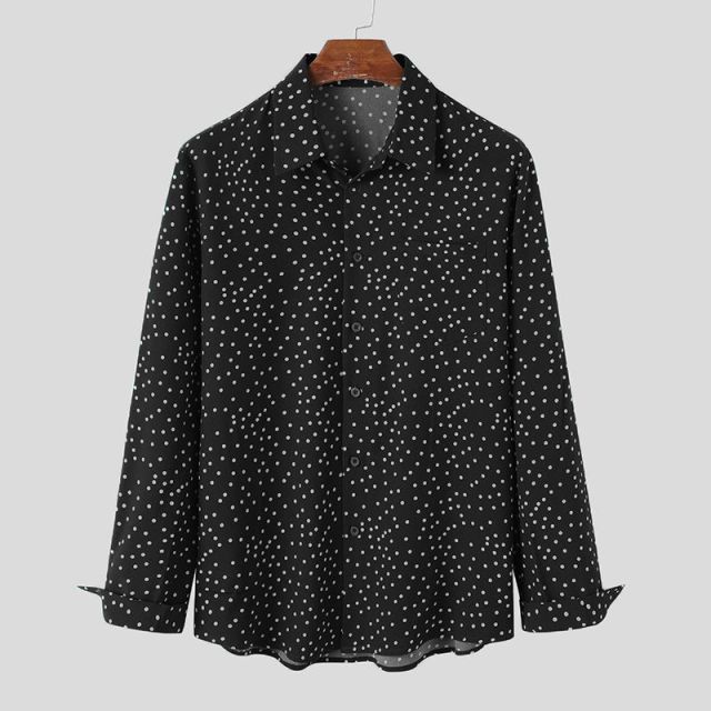 Incerun Mannen Leisure Polka Dot Gedrukt Shirts La... – Vicedeal