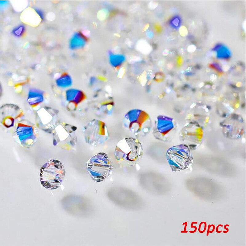 3/4/5/6/8MM Glass Garment Beads White AB Faceted L... – Grandado