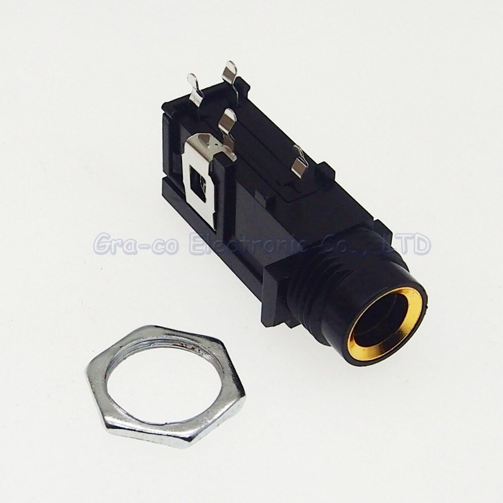 10 stks 6.35mm Vrouwelijke socket PCB Panel Mount ... – Vicedeal
