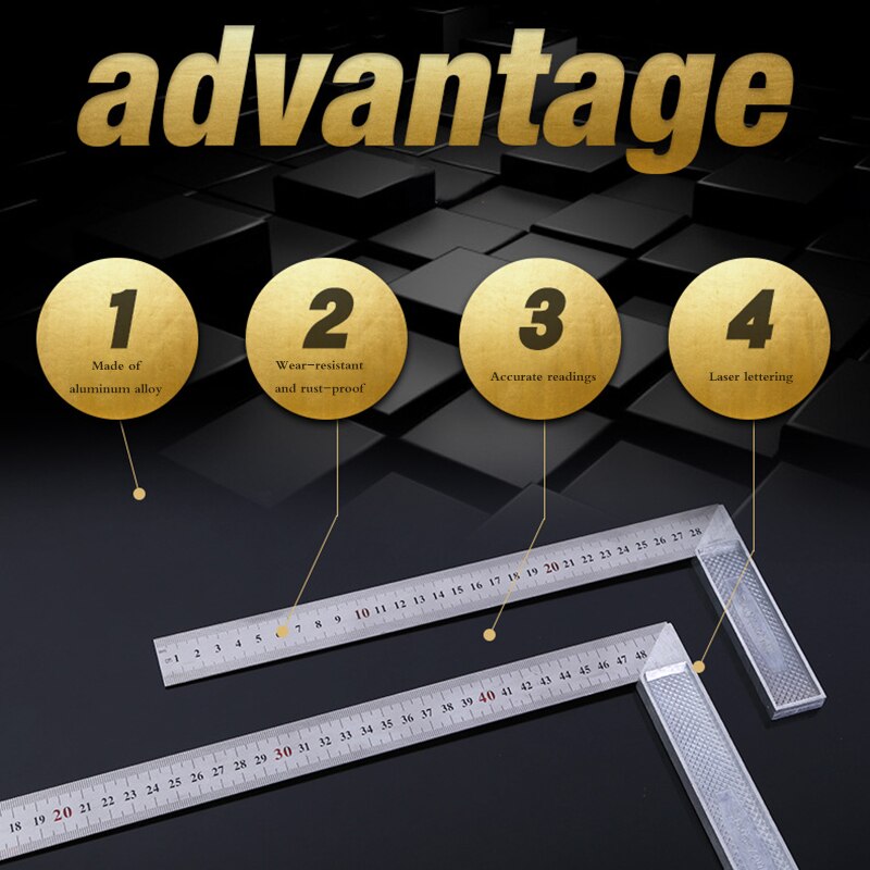 90 Degree Right Angle Ruler Try Square 30cm Metal ... – Grandado