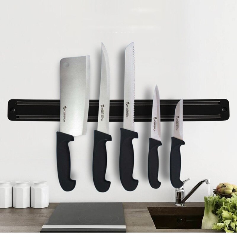 Wall-Mounted Magnetic Knife Rack Kitchen Shelf Pow... – Vicedeal